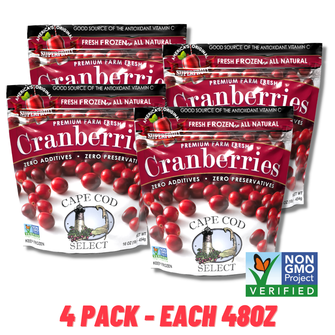 4 Pack (12lbs.) Whole Frozen Cranberries | Cape Cod Select