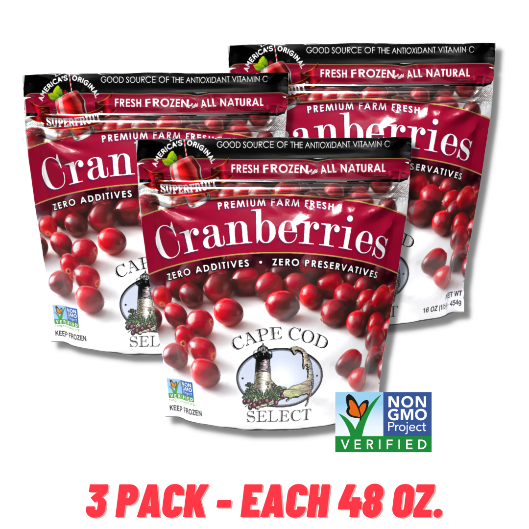 3 Pack (9lbs.) Whole Frozen Cranberries | Cape Cod Select